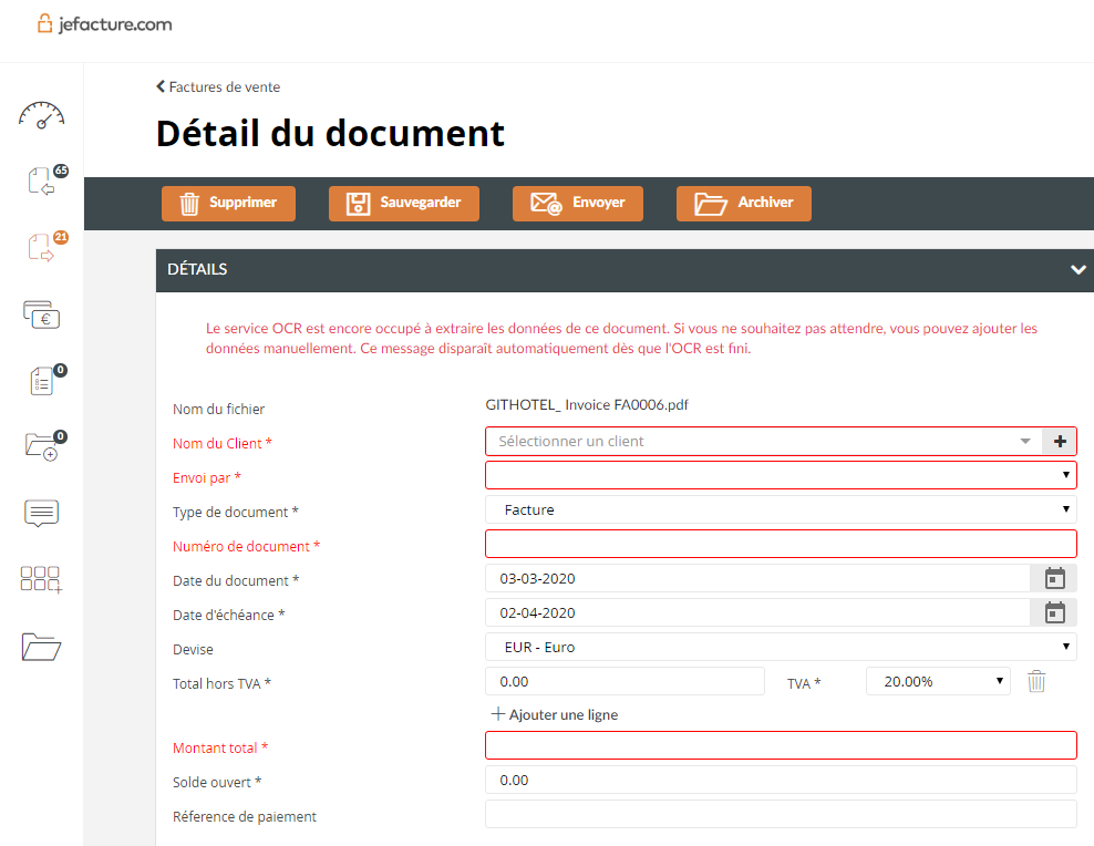 Ne pas attendre le résultat de l'OCR – Assistance jefacture.com